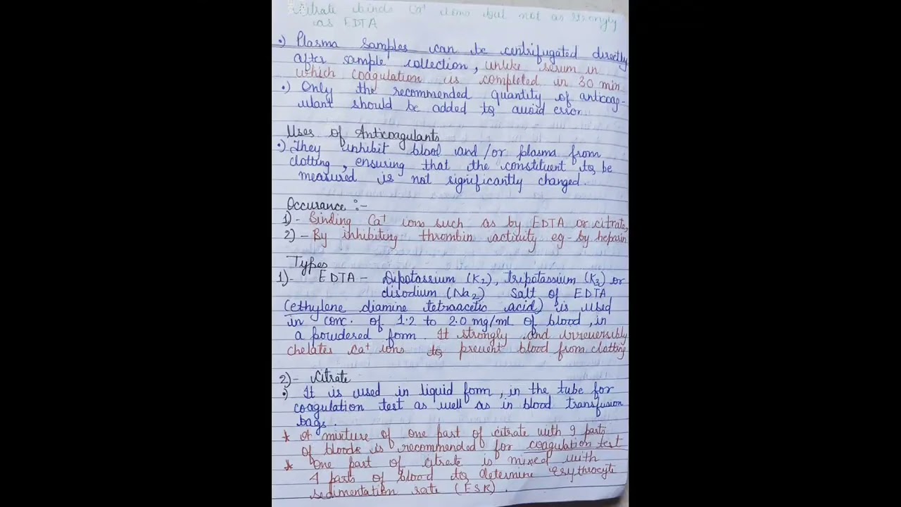 SAMPLE COLLECTION & REFERENCE VALUE