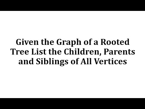 Given the Graph of a Rooted Tree List the Children, Parents and ...