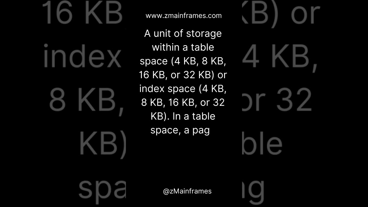 What's PAGE in DB2? #mainframes