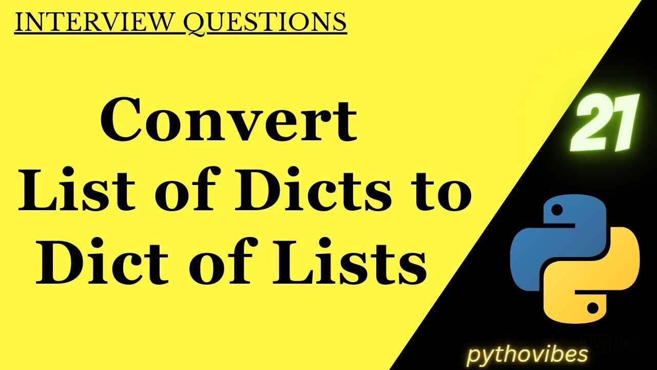 List of Dicts Conversion | in #python #interview #realtime #leetcode #question @pythonvibes_