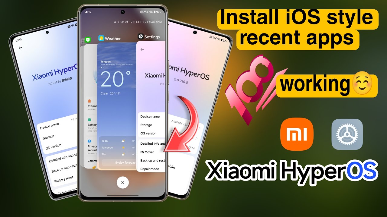 Enable IOS Recent Style On Xiaomi - Work On HyperOS 2 & HyperOS 3