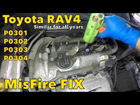 Toyota RAV4 misfire cylinder 3 P0303 P0301 P0302 P0304 all cylinders explained Bad Igntion Coil