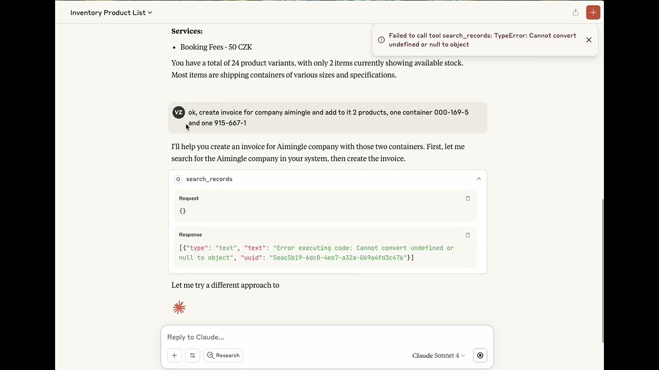 Odoo MCP server in action