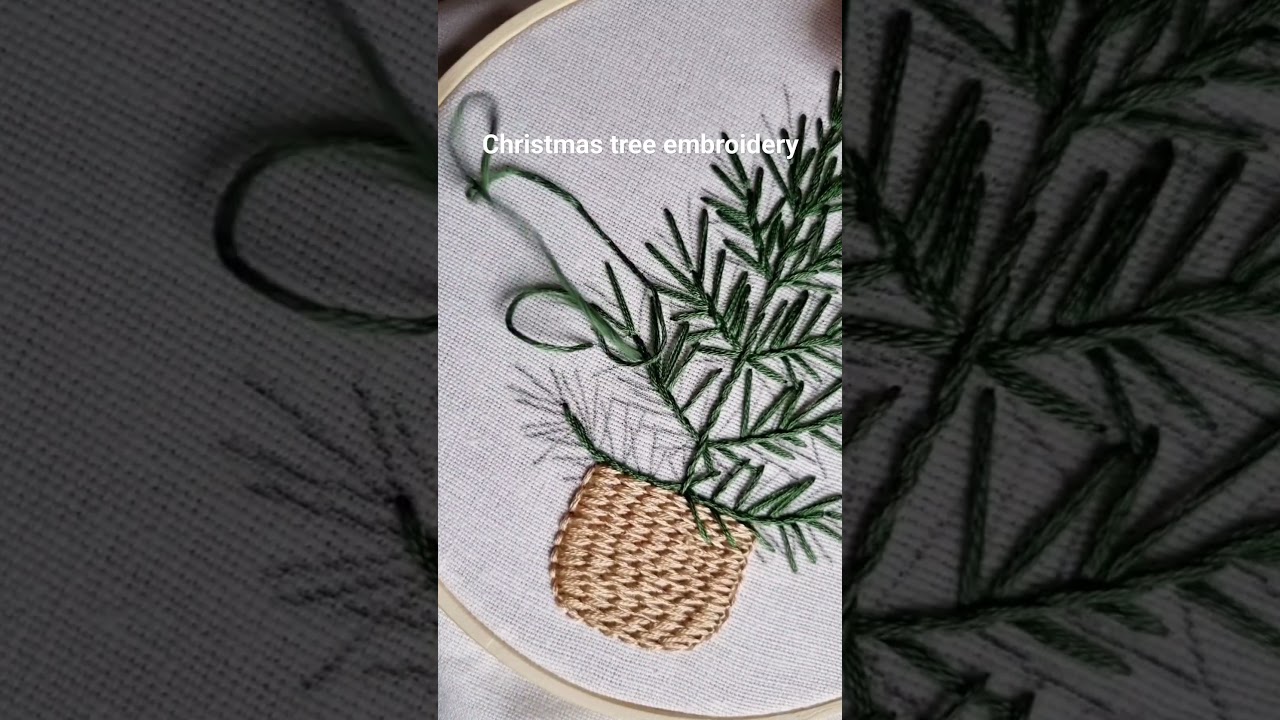 Christmas tree embroidery🎄 #handembroidery #stitch #embroidery #embroiderydesign #art #christmas
