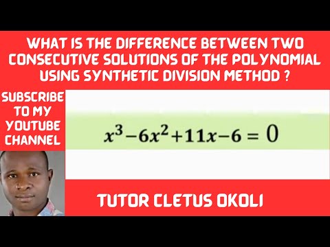 Difference Between Two Consecutive Solutions X^3 -6X^2+11X-6=0 || Synthetic Division of Polynomial
