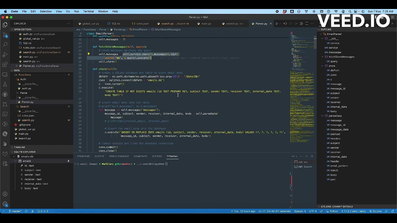 Mail Client using Google API (Python)