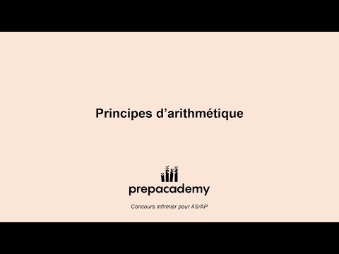 Principes d’arithmétique - Concours infirmier pour AS/AP