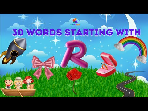 Learn 30 words Starting With R Letter Words | Letter R Words In Engish With Picture | DintoyKids