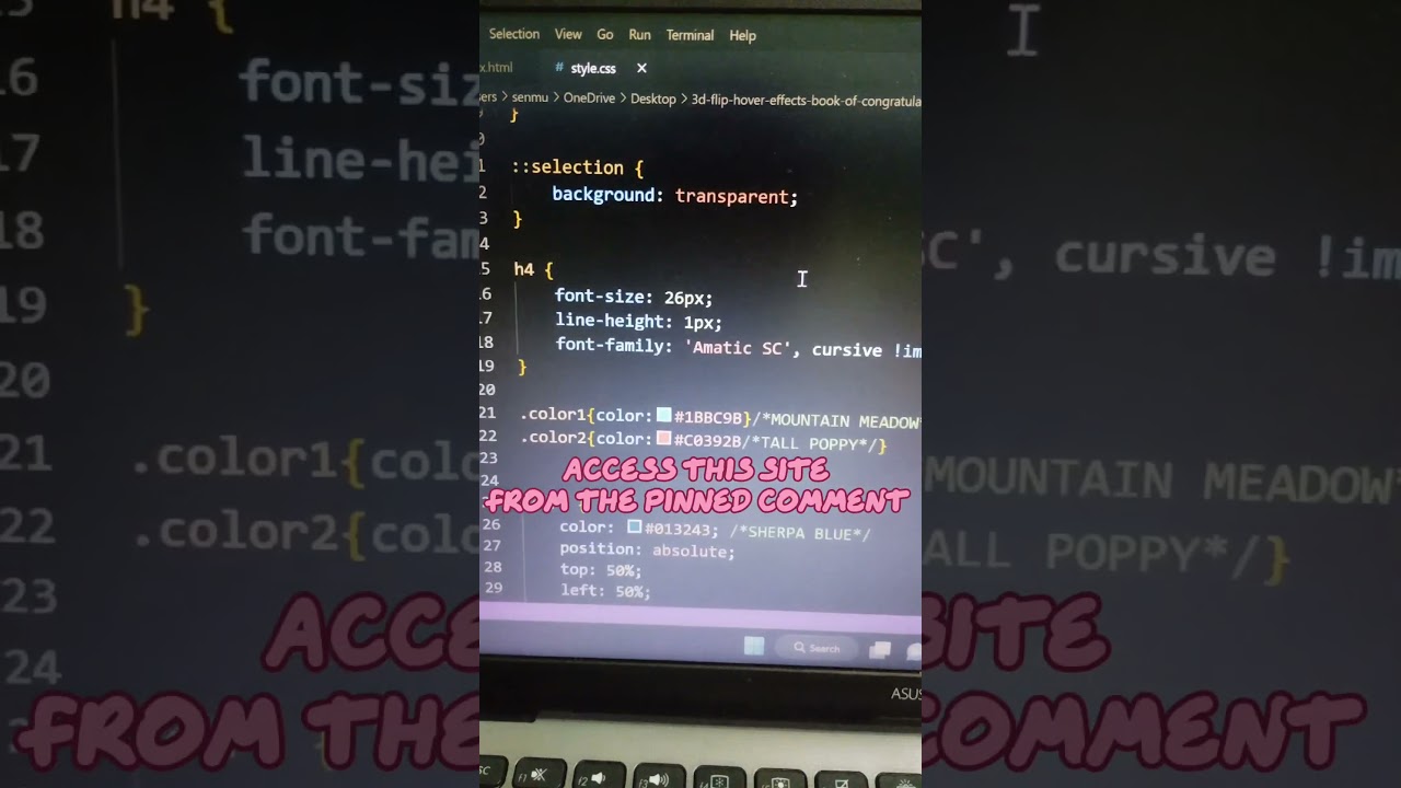 I coded a website to impress my girlfriend 😅 #shorts #share #short #webprogramming #viral #love