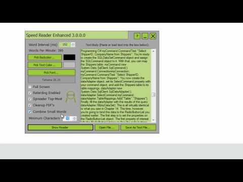 Speed Reader Enhanced Demo