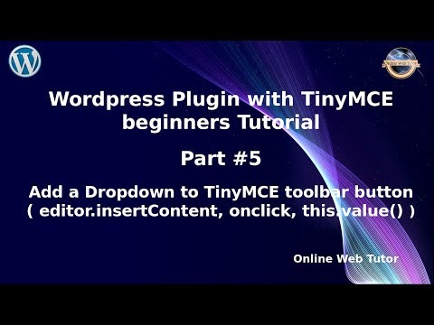 Learn Learn Wordpress Plugin with TinyMCE Editor Beginners Tutorial 5 Add Dropdown button to ...