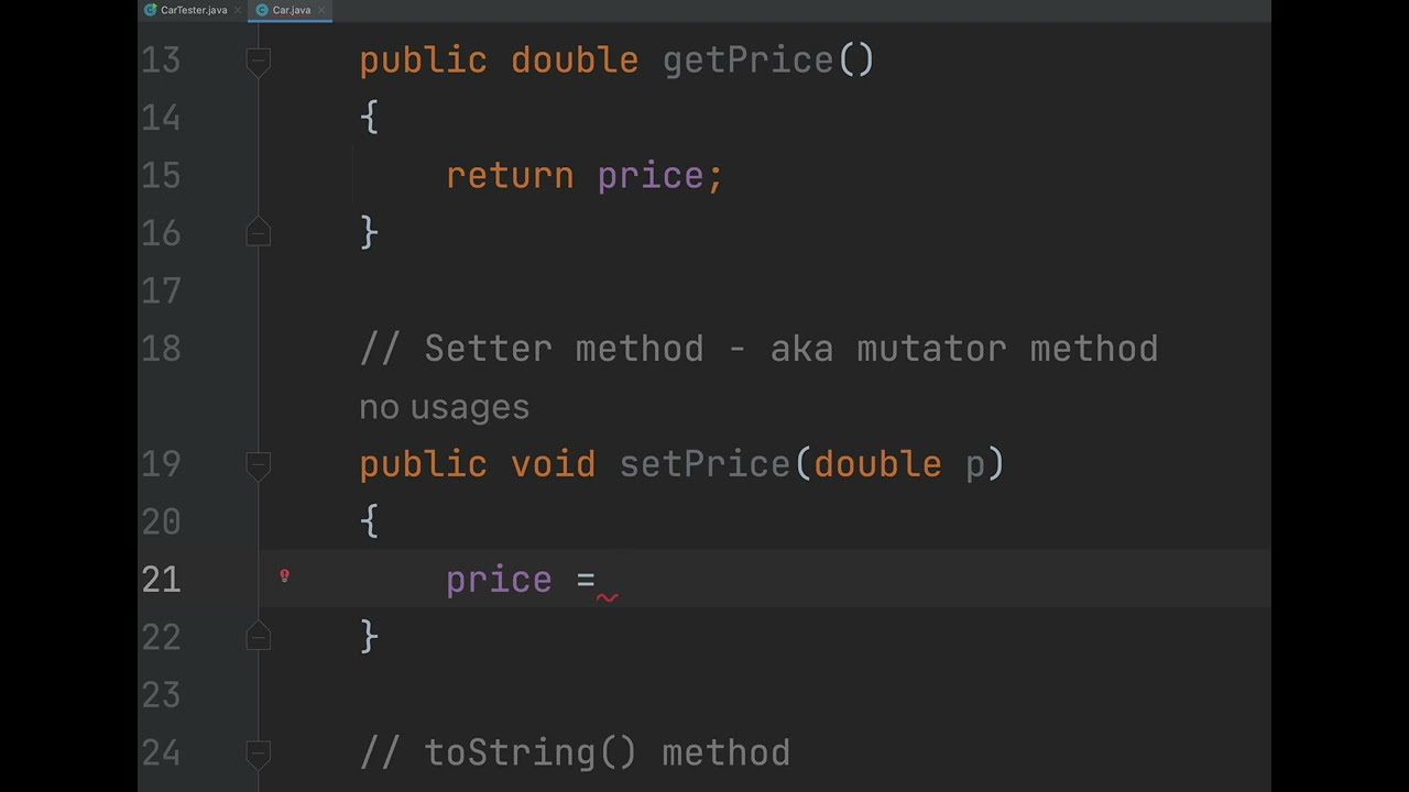 Java Object Oriented Programming 1 - Writing Classes, Constructors, Accessors, Mutators, and Methods