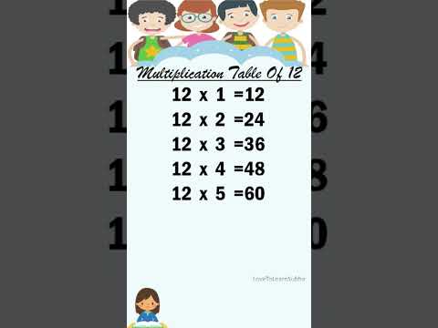 Table of 12 |Multiplication Table of 12 |Multiplication Tables |Times Table |Maths Tables #shorts