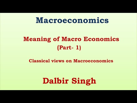 Meaning of Macroeconomics (Part-1) (Hindi)| Classical Views on Macroeconomics| C.Kaur, Dalbir Singh|