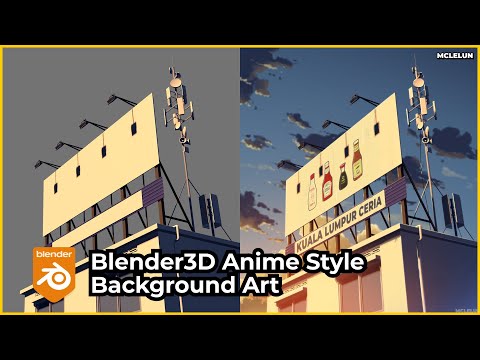 Simple Blender 3D settings to render anime style background art