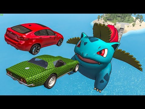 Cars VS Giant Pokemon Go Crashes - BeamNG Drive Jumps Crashes