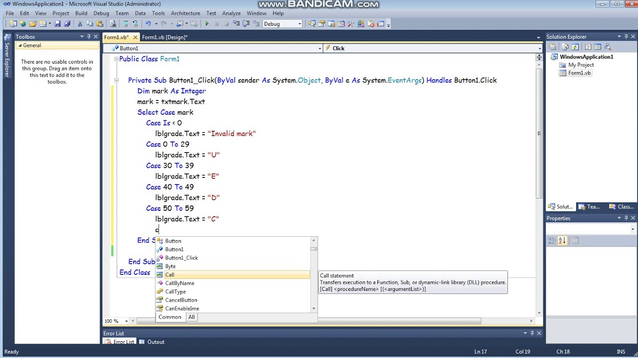 Question and Answer in Visual basic.Net