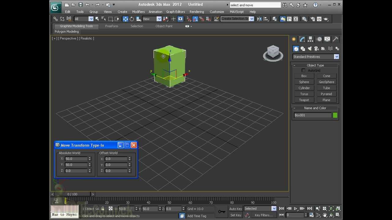 Using The Move, Rotate, and Scale Transforms On Objects - 3DSMax2012