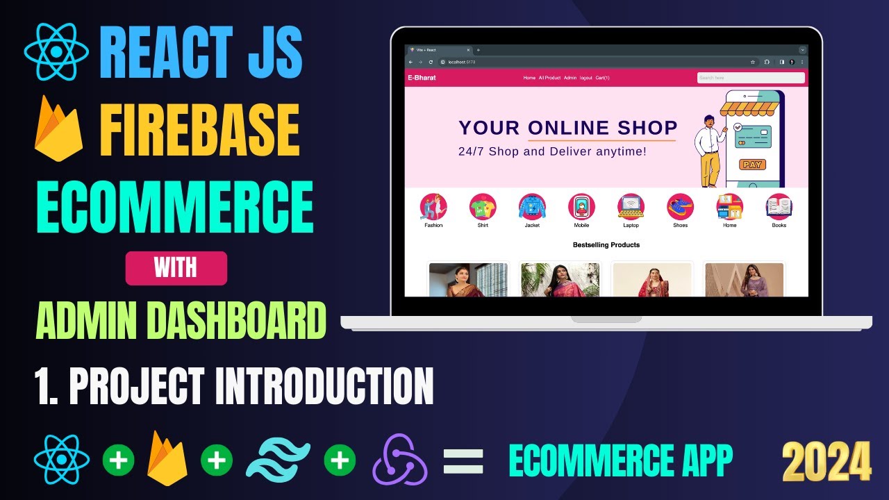 Build Ecommerce App with React And Firebase | React Ecommerce App | React Projects For Beginners  #1