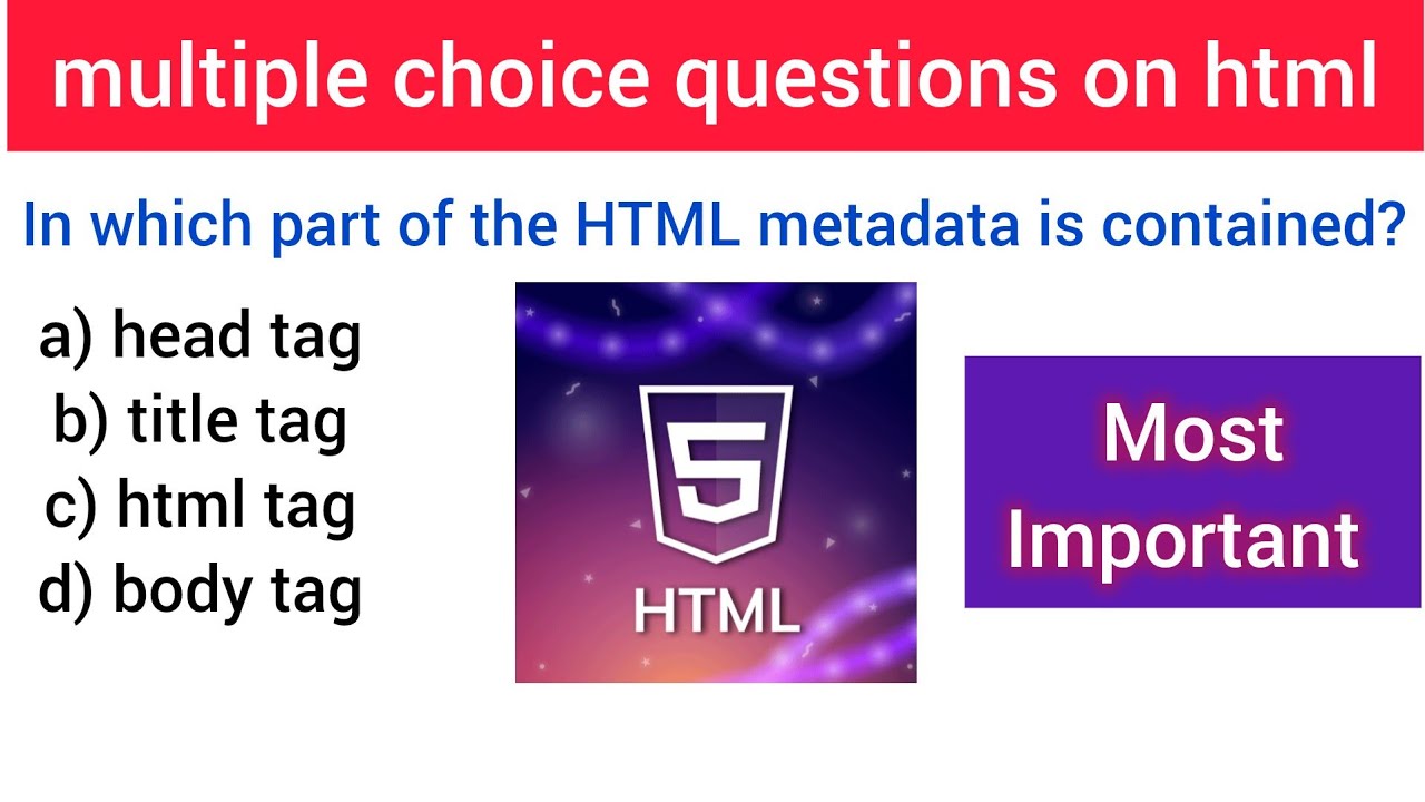 multiple choice questions on html | html mcq questions