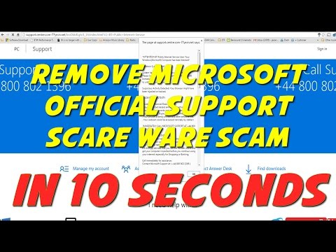 How to remove Microsoft Official Support Scare Ware (Scam Virus) in 10 seconds (08008021396)