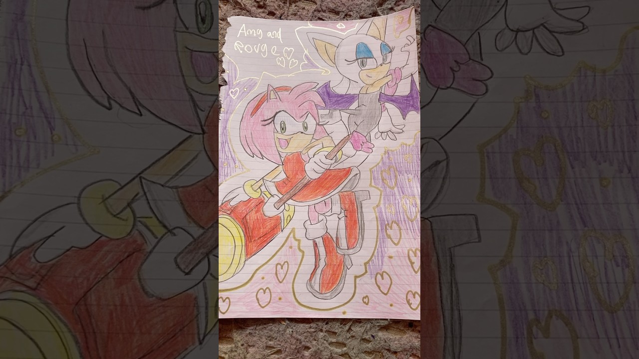 I drew Amy and Rouge! 🩷💜 #amyrose #rougethebat