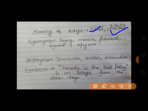 Adage- Meaning in Hindi, Synonyms, Antonyms of Adage