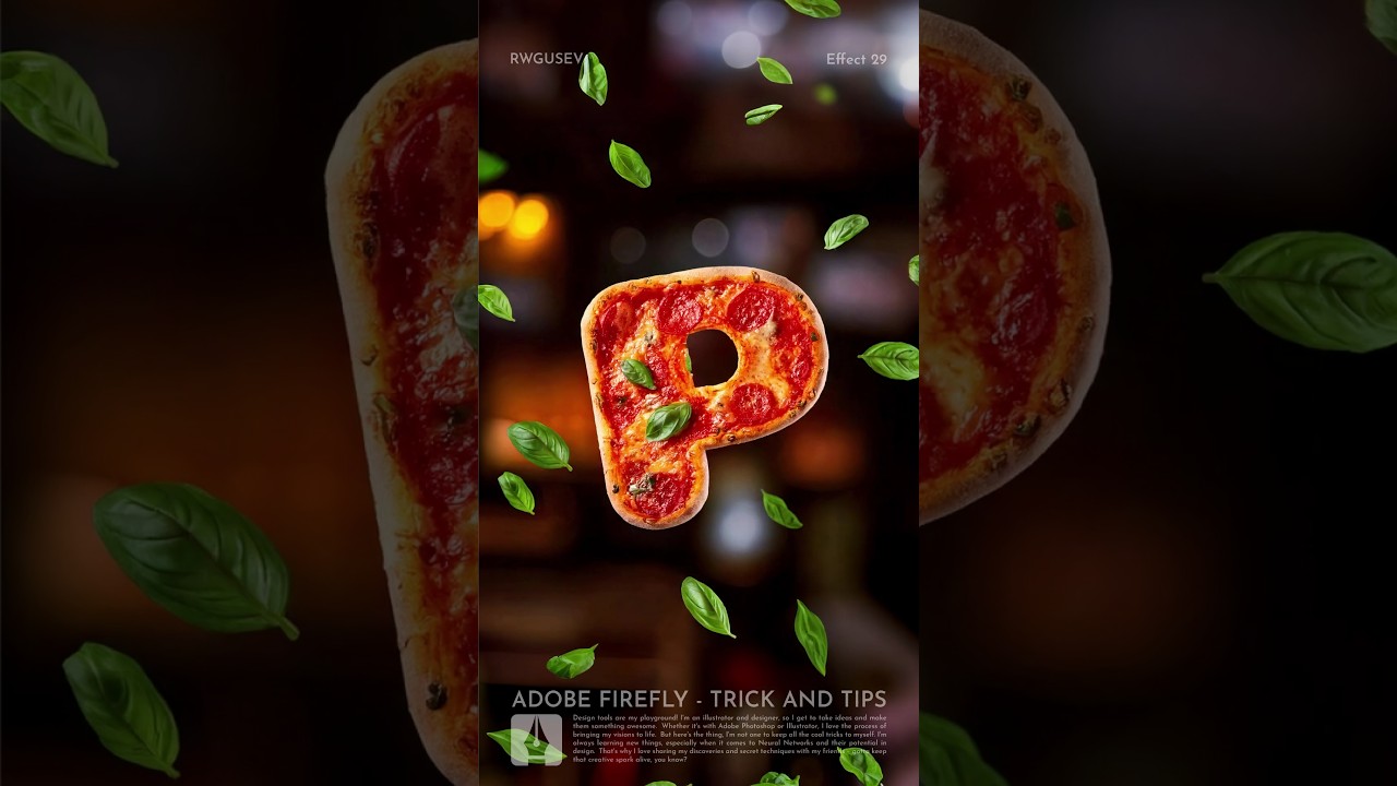 Pizza Text Effect in Adobe Illustrator and Firefly #Adobe