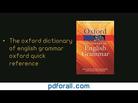 The Oxford Dictionary Of English Grammar Oxford Quick Reference