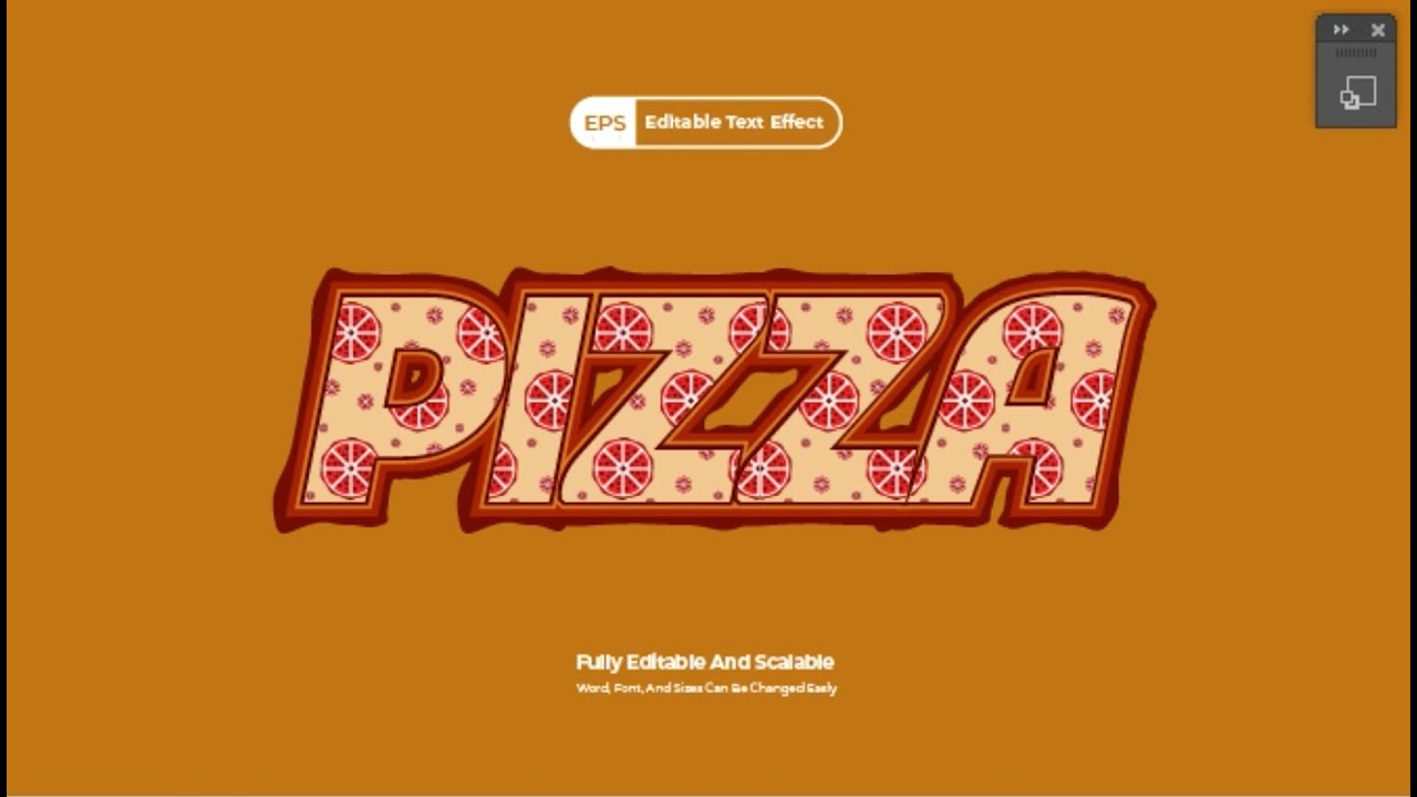 EDITABLE TEXT EFFECT PIZZA
