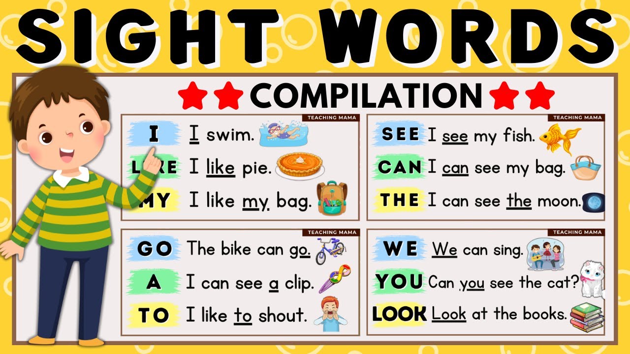 SIGHT WORDS SENTENCES COMPILATION | PRACTICE READING ENGLISH | LEARN TO READ | TEACHING MAMA