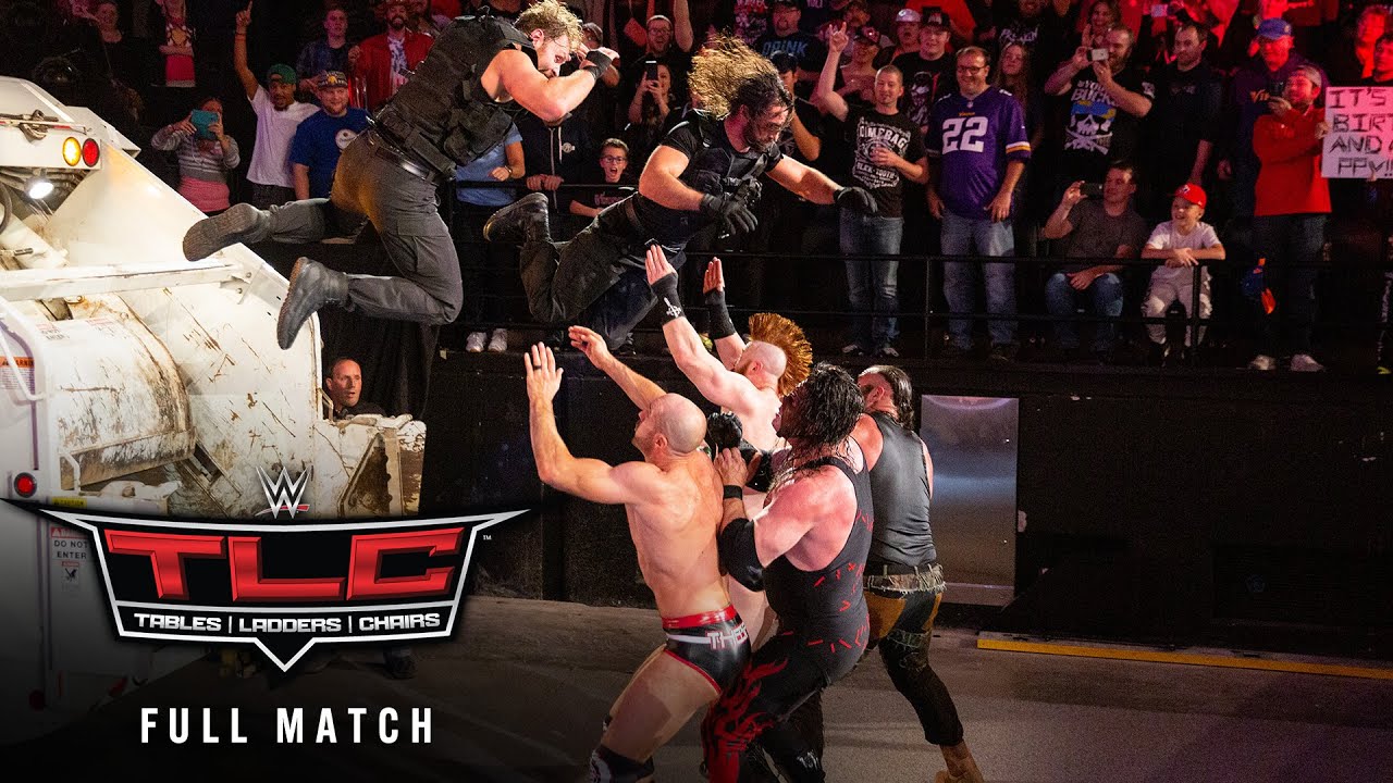 FULL MATCH: Shield & Angle vs. Strowman, Kane, Miz & Bar — 3-on-5 Handicap TLC Match: WWE TLC 2017