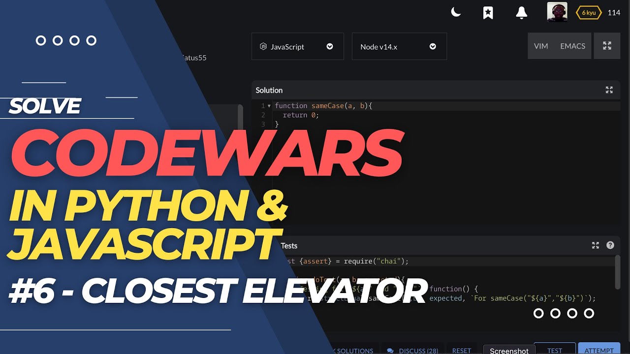 CODEWARS #6 - Closest Elevator (solved in Python & Javascript)