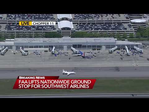 Hundreds of Southwest Airlines flights are delayed after FAA lifts nationwide ground stop