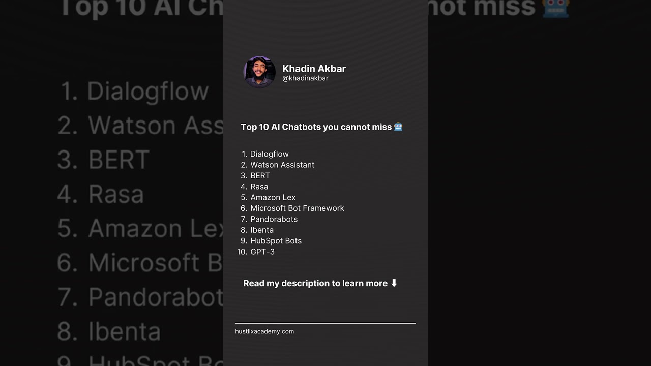 Top 10 AI Chatbots 🤖