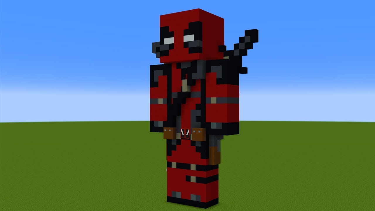 Minecraft Tutorial: How To Make A Deadpool Statue 