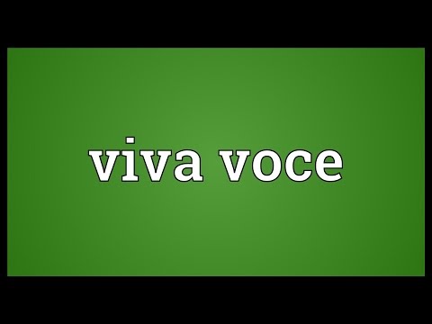 Viva voce Meaning