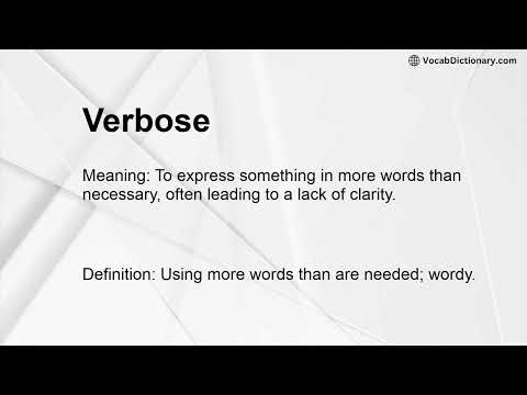 Verbose Meaning