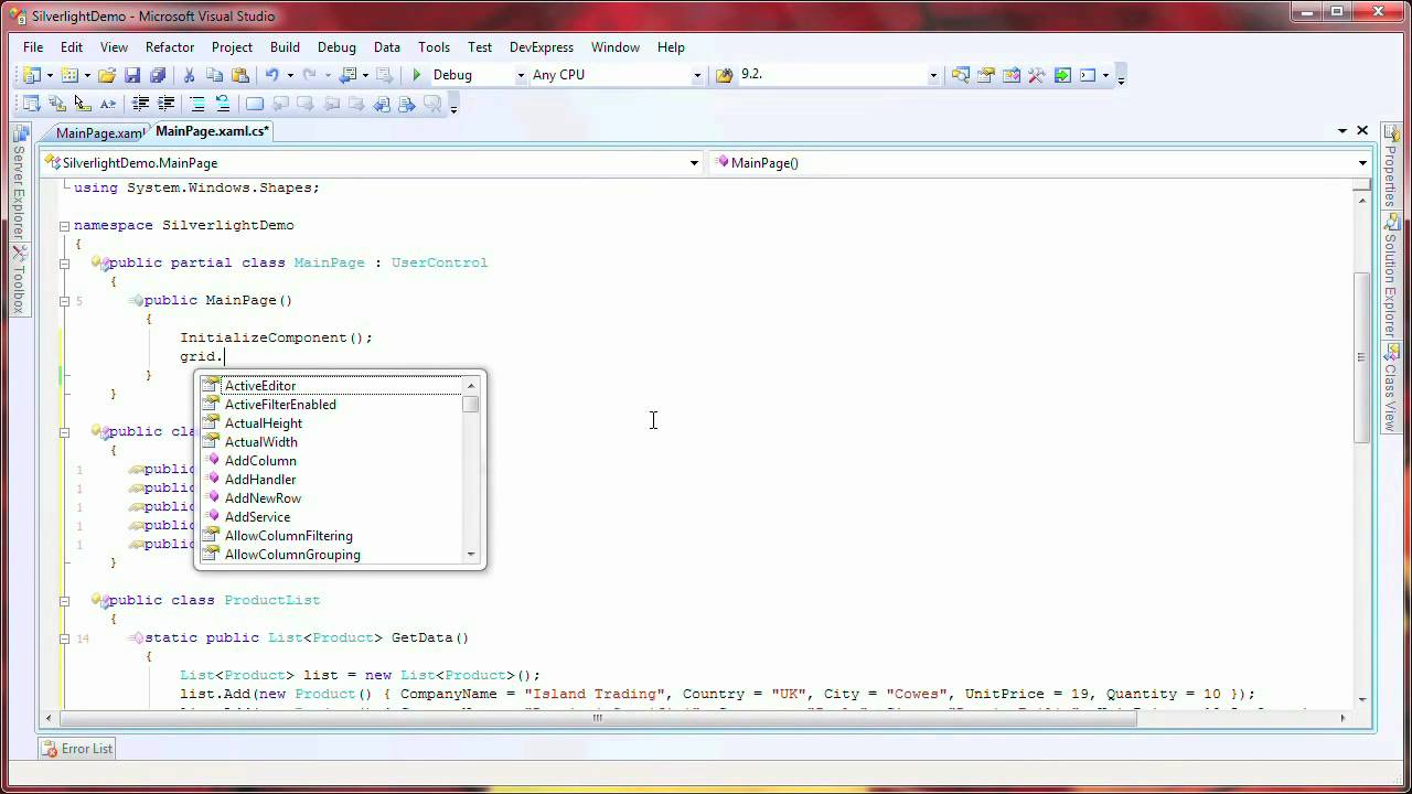 Silverlight Grid - Create and Customize a Group Summary