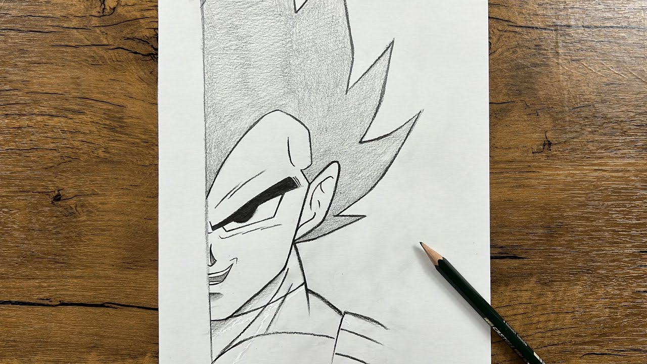 Easy vegeta drawing for beginners | How to draw vegeta step-by-step