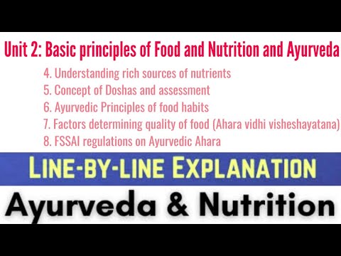 Basic principles of Food and Nutrition and Ayurveda UNIT- 2 | Ayurveda And Nutrition || Must Watch 🔥