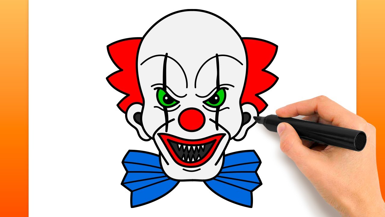 Comment Dessiner Un Clown Effrayant (Tutoriel De Dessin Facile)
