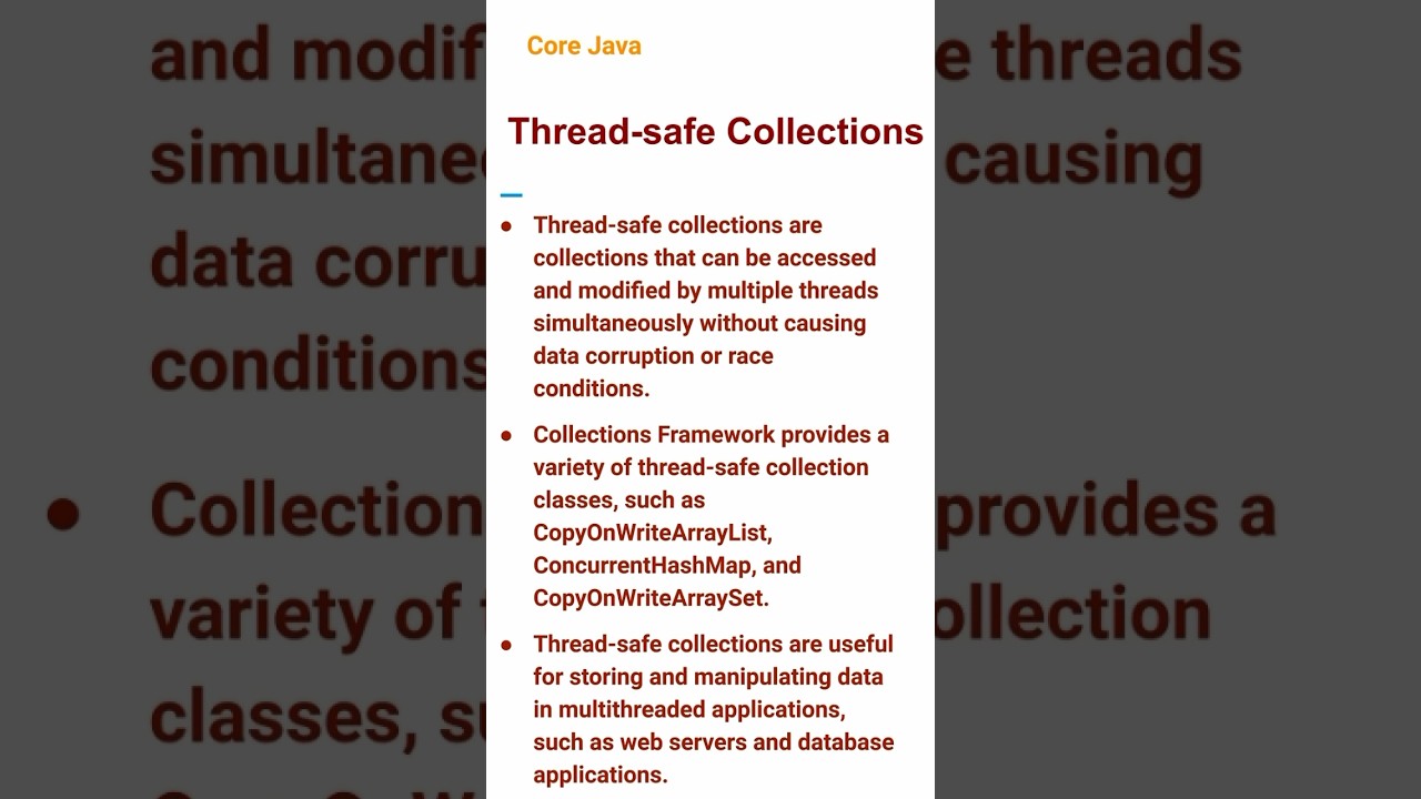 Thread-safe Collections (97) #corejava