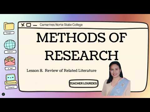 Methods of Research. Lesson 8. Review of Related Literature