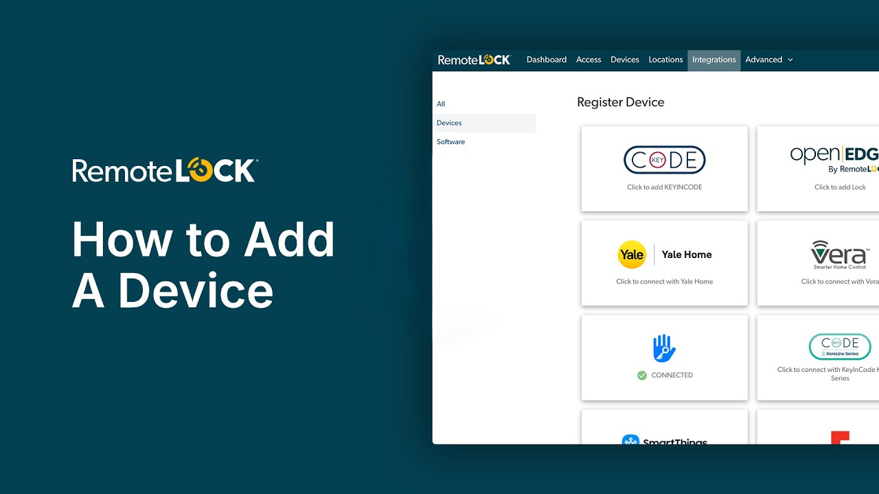 How to Add a Device to Your RemoteLock Account
