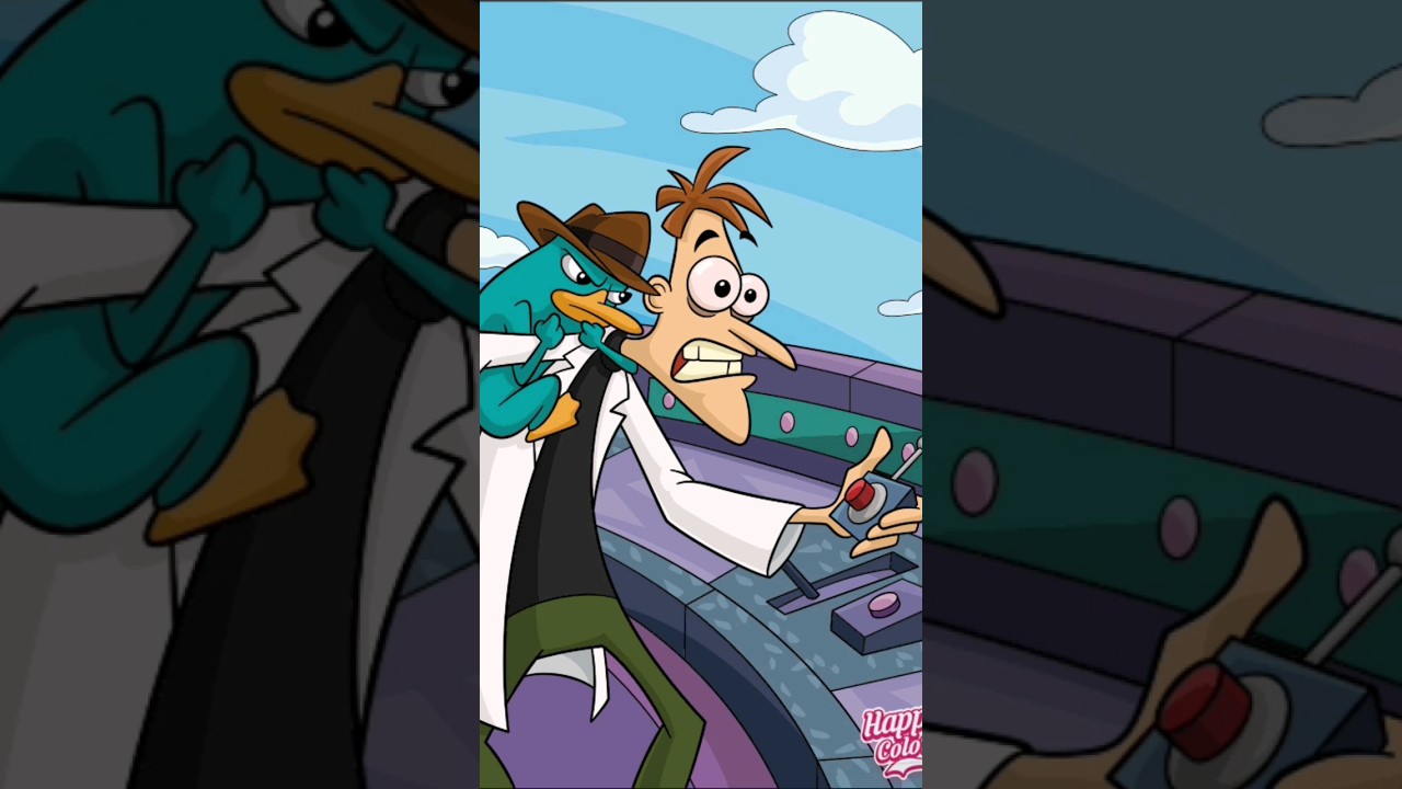 Perry & Dr. Doofenshmirtz 🏢(Happy Color App) Coloring Timescale #phineasyferb #doofenshmirtz #disney