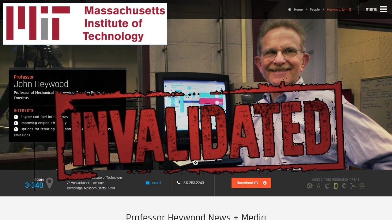 John Heywood, MIT Inventor INVALIDATED by USPTO