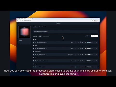 Unlocking Creativity with Automix: Download Processed Stems Feature Demo