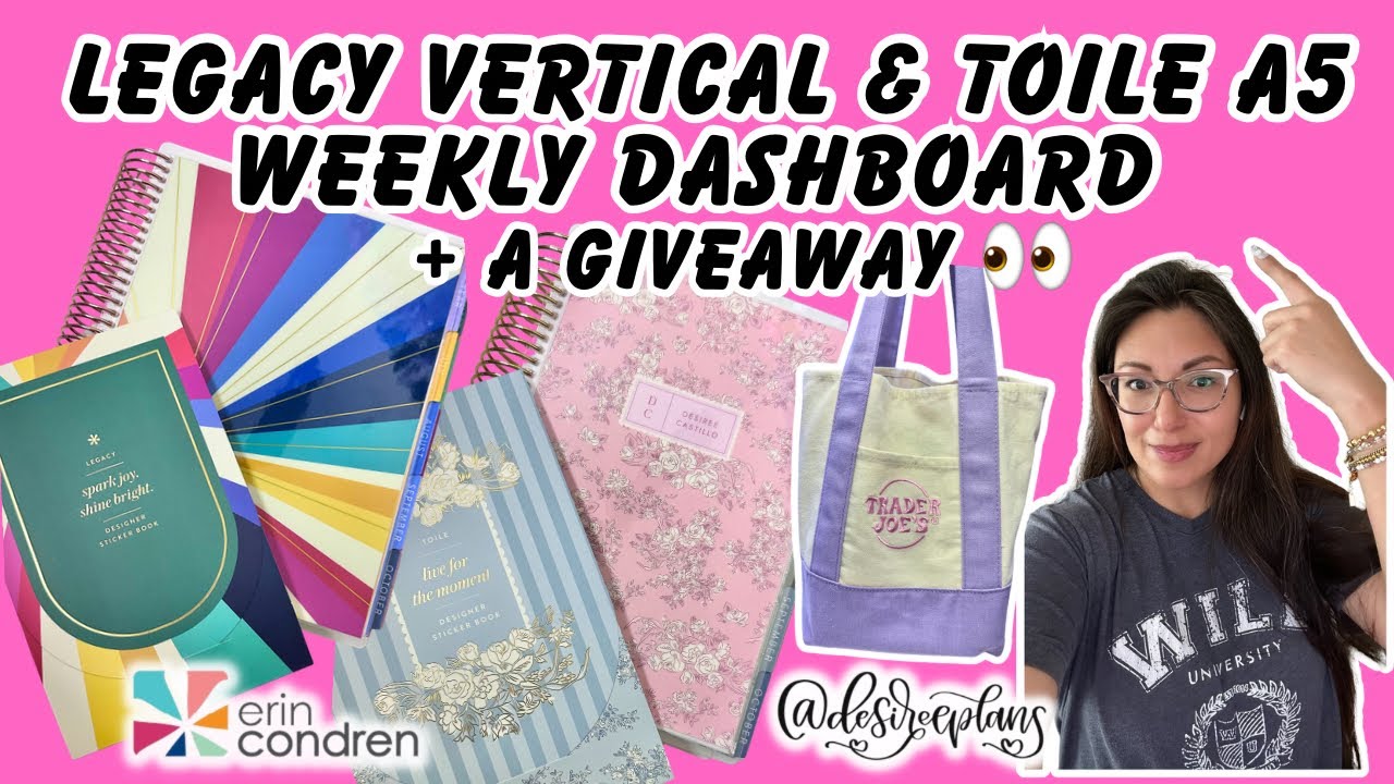 Erin Condren Lifeplanner Review | Legacy Vertical | Toile A5 Weekly Dashboard | 2026-2027