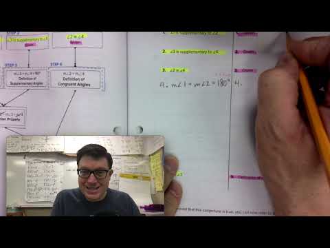 Proofs of the Congruent Supplement Theorem Two Column Flow Chart Geometry Lesson 1 pg 291